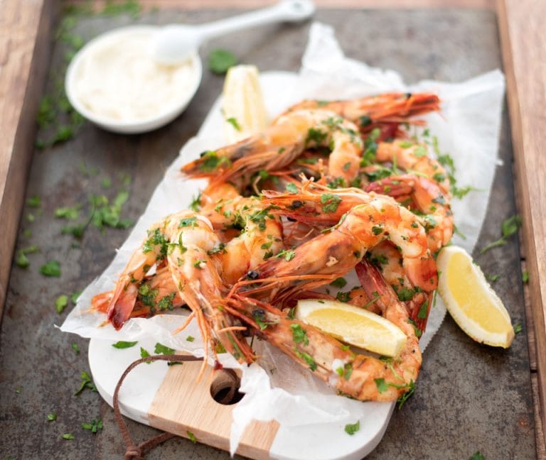 Gamba's met knoflook - BBQ recept | Eef Kookt Zo