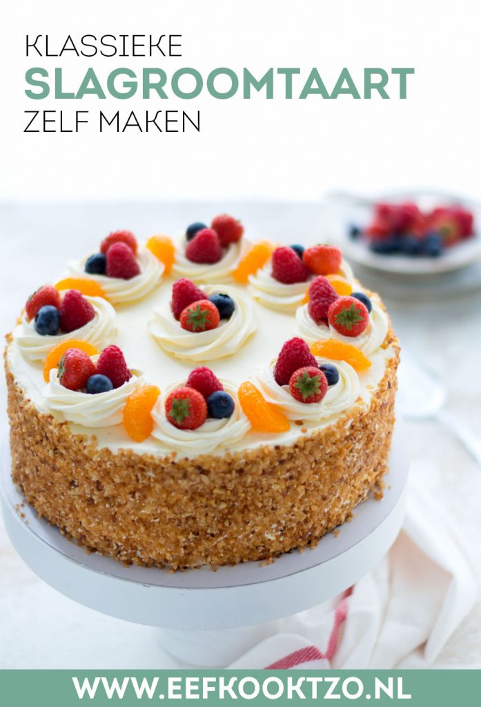 Klassieke slagroomtaart | Eef Kookt Zo