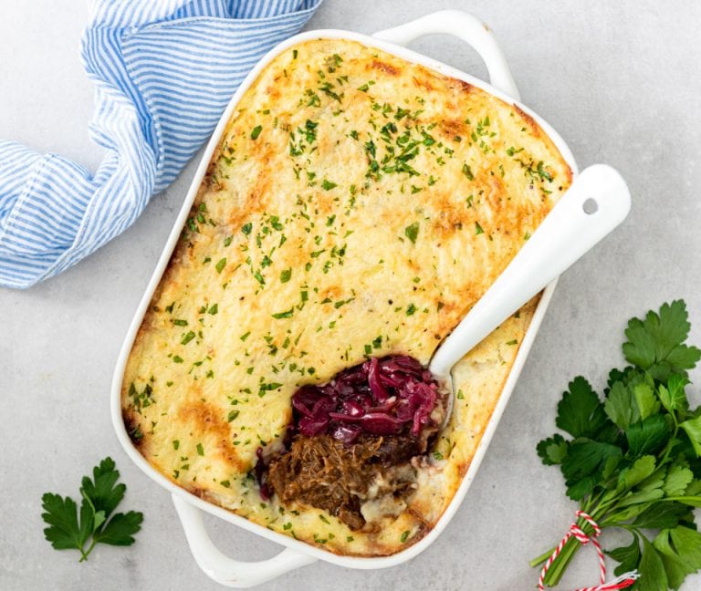 Ovenschotel rode kool en stoofvlees | Eef Kookt Zo