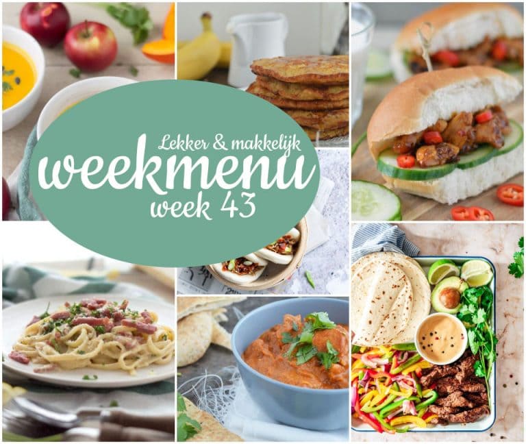 Lekker en makkelijk weekmenu – week 43 | Eef Kookt Zo